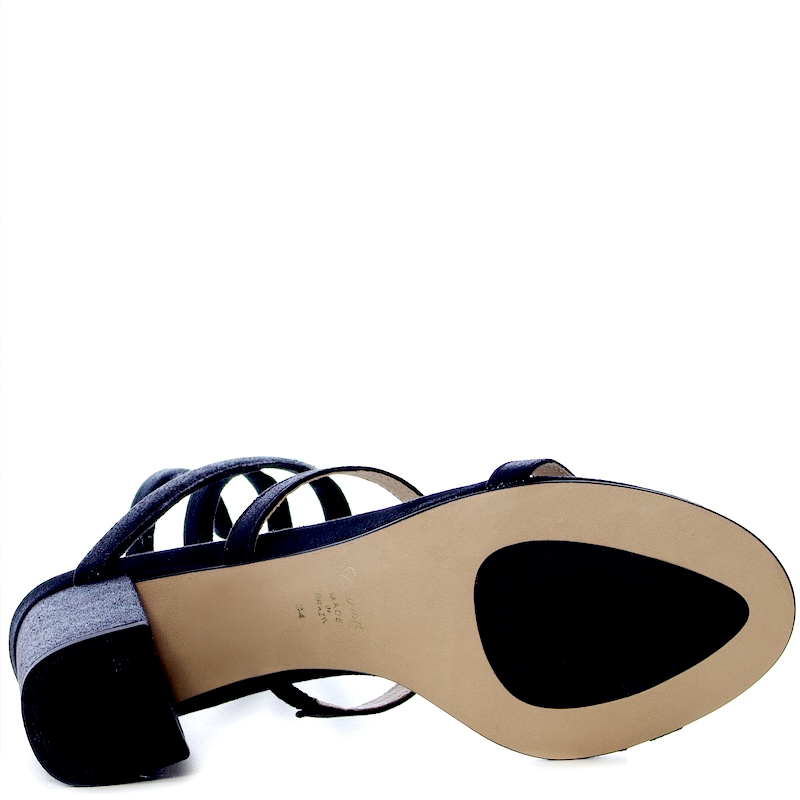 Sandália Festa Espiral Preta Salto Bloco - 298D.10860 - Durval Calçados